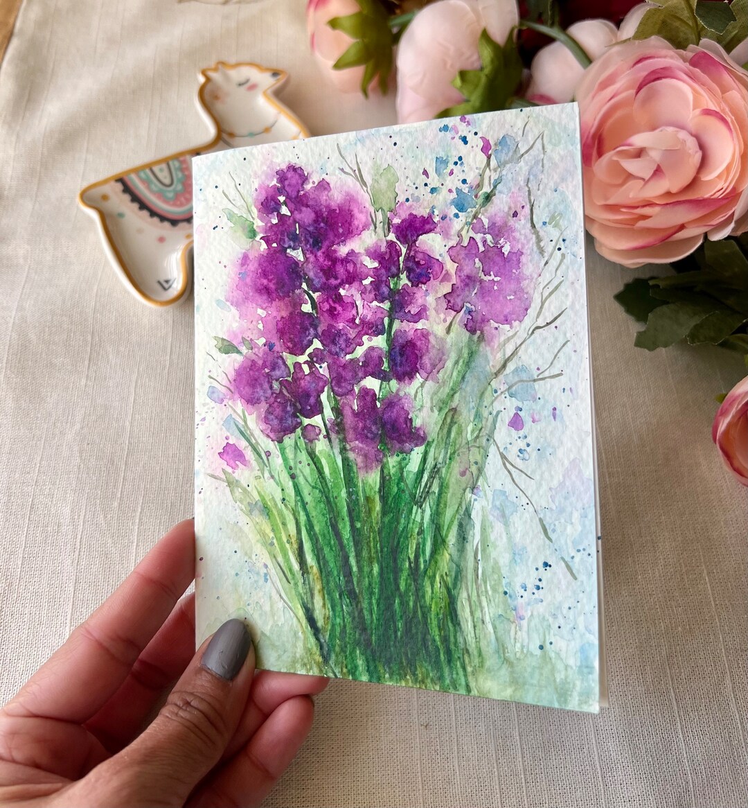 Hand Painted Card, Watercolor Greeting, Original Artwork, Colorful ...