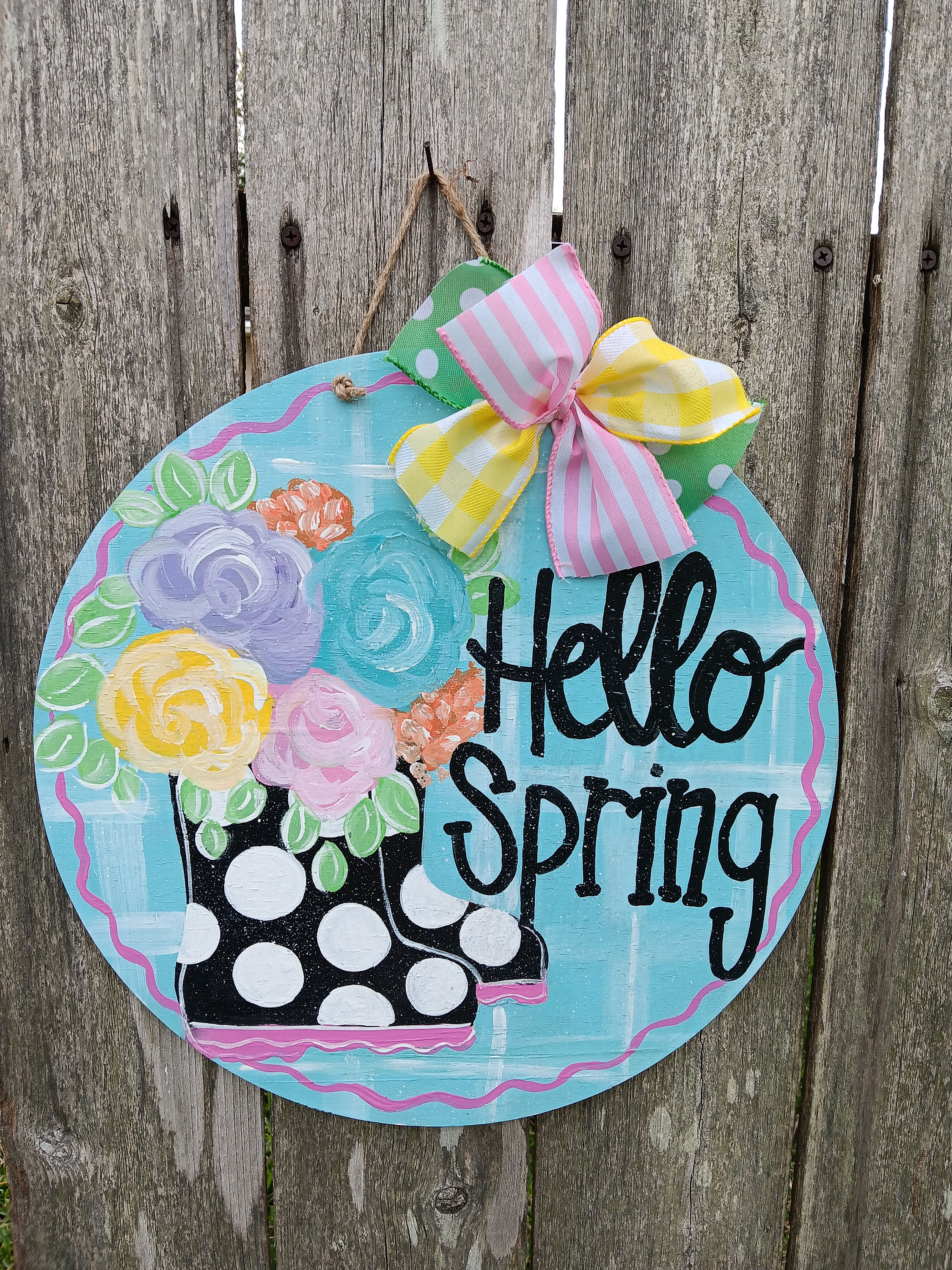 Spring Door Hanger, Spring Decor, Wood Door Hanger, Farmhouse Decor ...