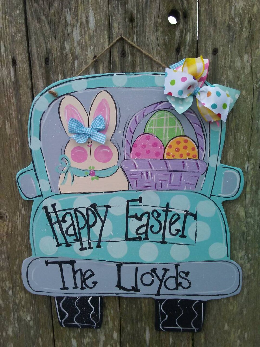 Easter Door Hanger, Wood Door Hanger, Spring Door Hanger, Personalized ...