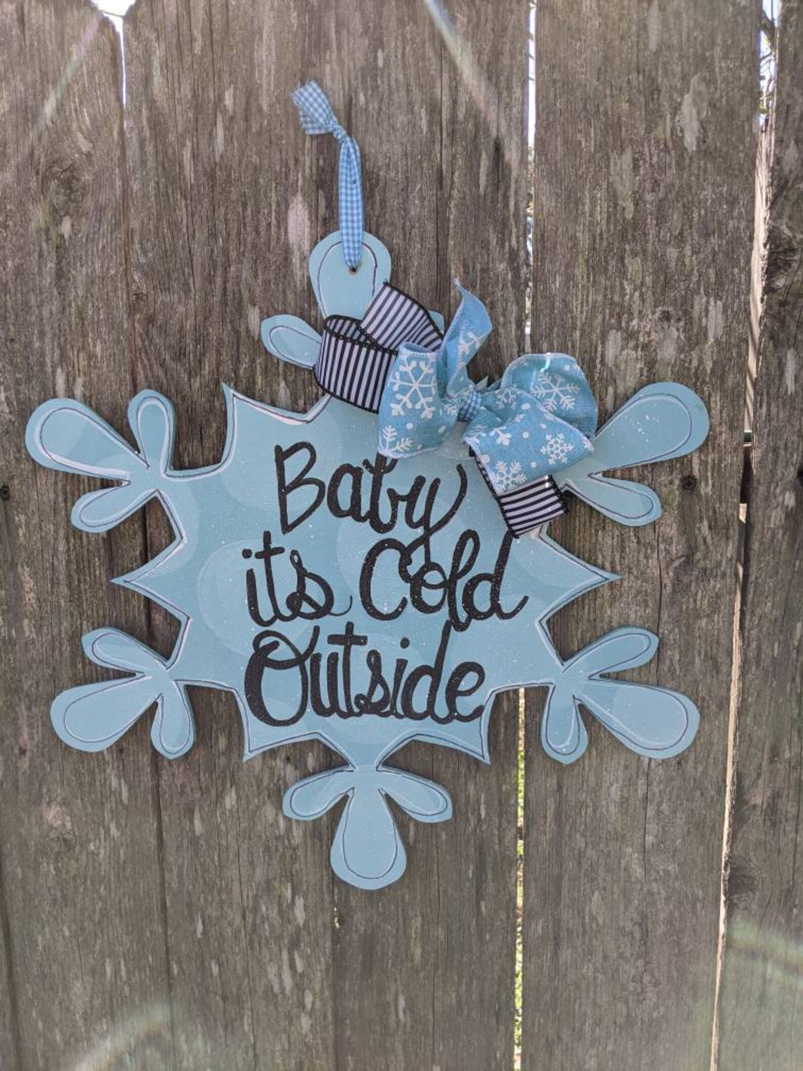 Winter Door Hanger Winter Decor Snowflake Door Hanger - Etsy