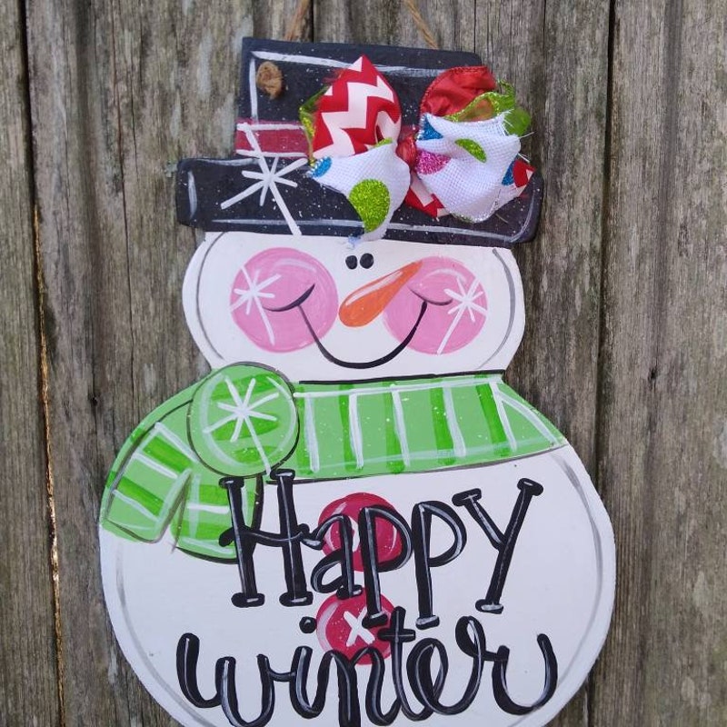 Snowman Door Decor - Etsy