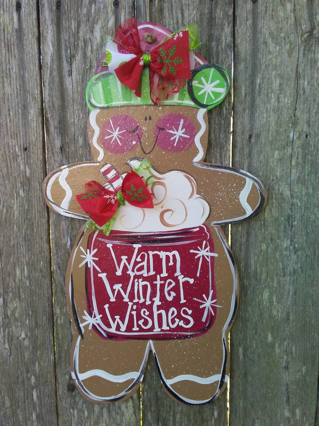 Winter Door Hanger, Christmas Door Hanger, Gingerbread Door Hanger ...