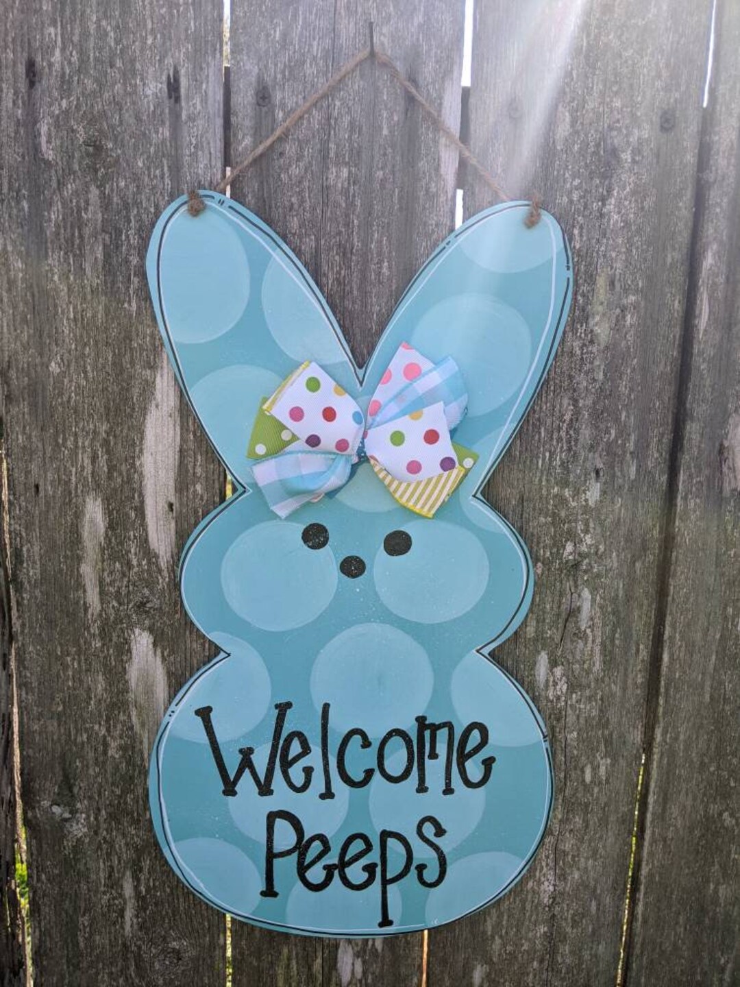 Welcome Peeps Door Hanger, Easter Door Hanger, Door Hanger, Bunny Door ...