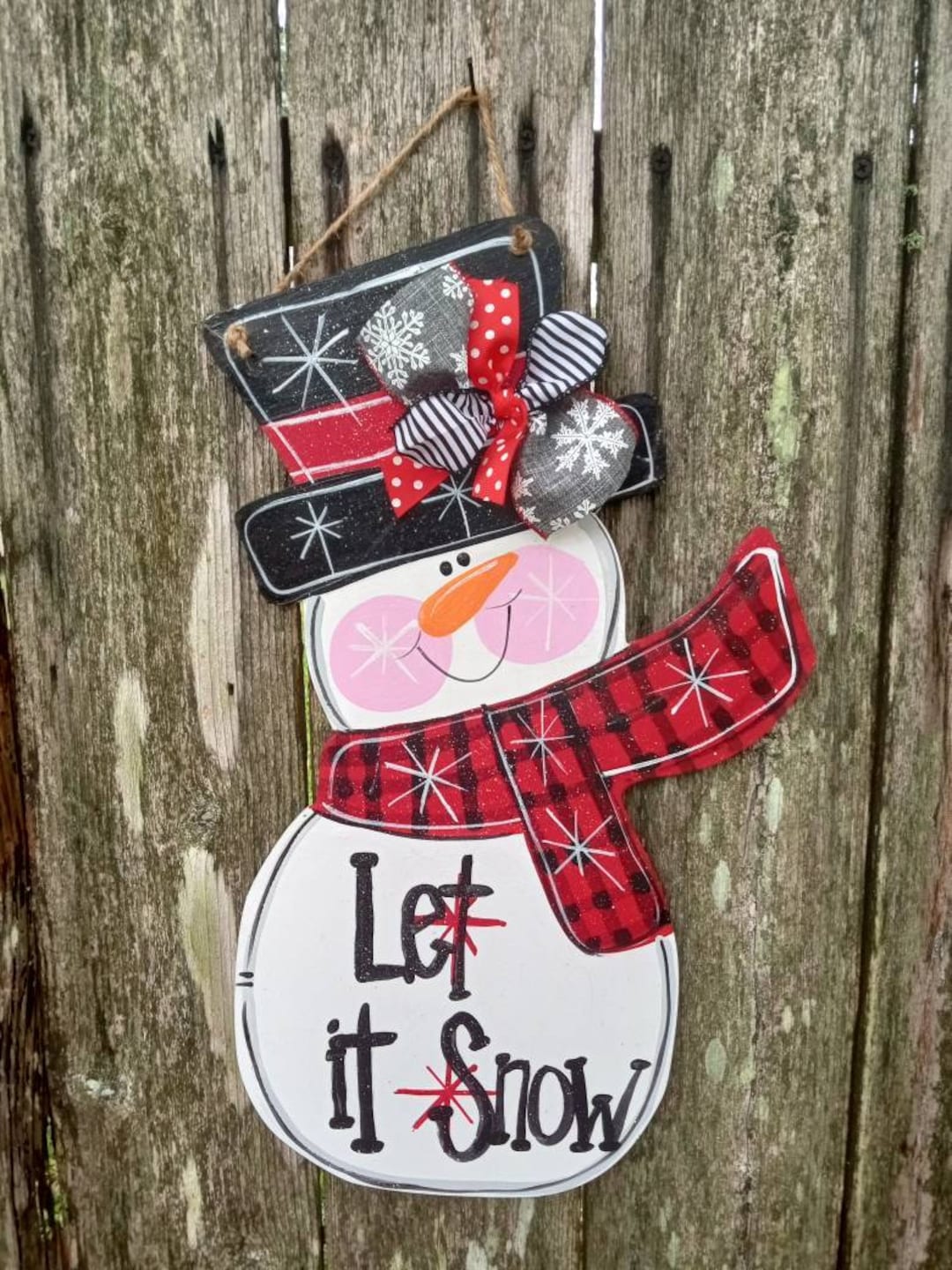 Snowman Door Hanger, Winter Door Hanger, Winter Decor, Christmas Door ...