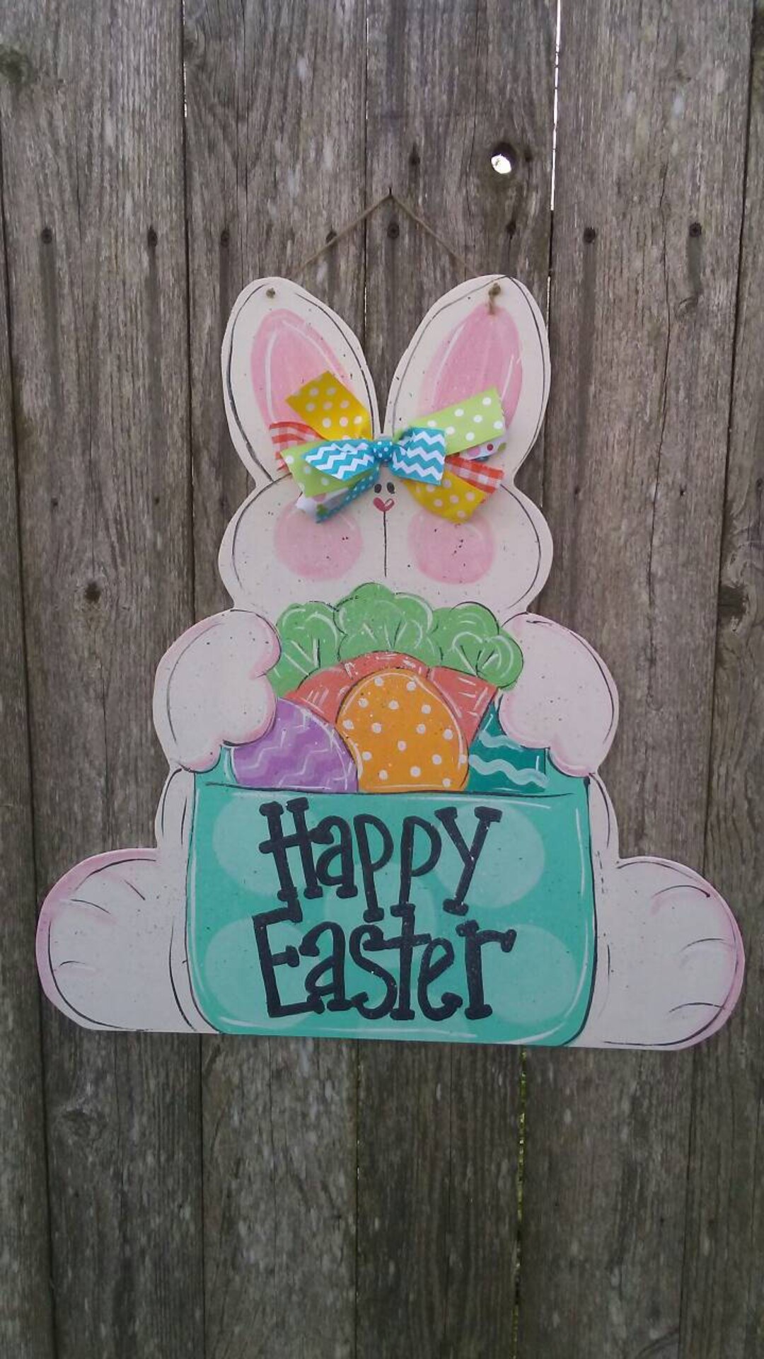 Easter Door Hanger, Bunny Door Hanger, Easter Decor, Bunny With Easter ...