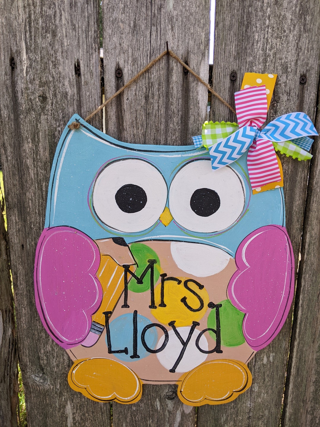 Teacher Door Hanger, Personalized Teacher Door Hanger, Owl Door Hanger ...