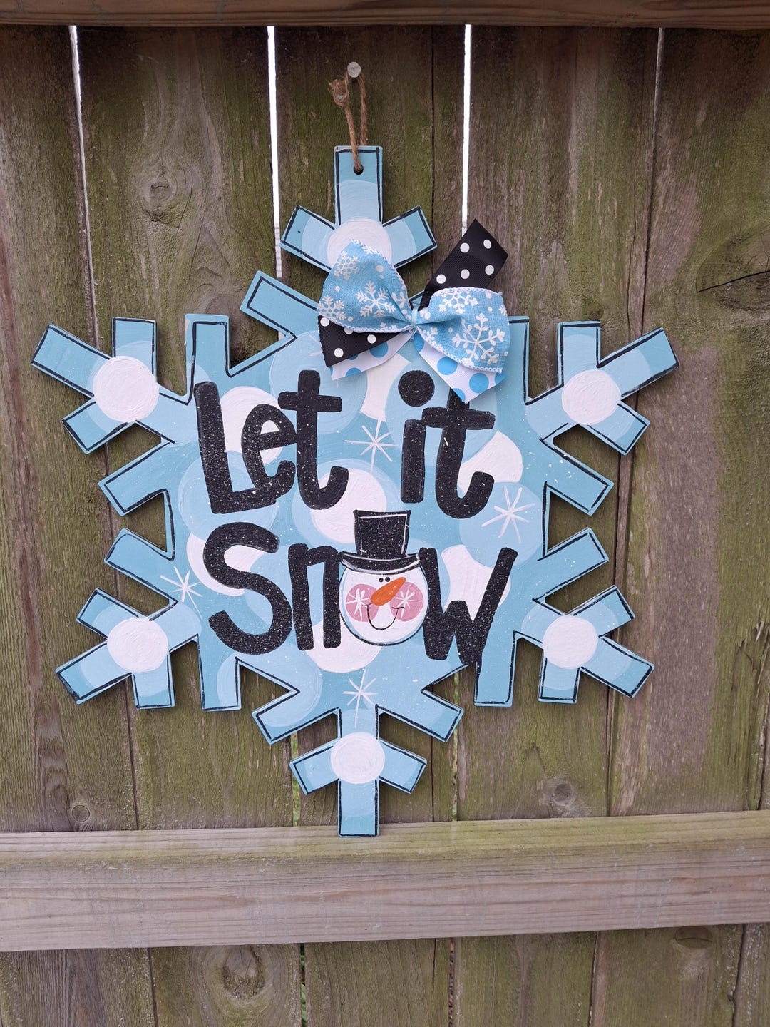 Winter Door Hanger, Snowflake Door Hanger, Wood Door Hanger, Christmas ...