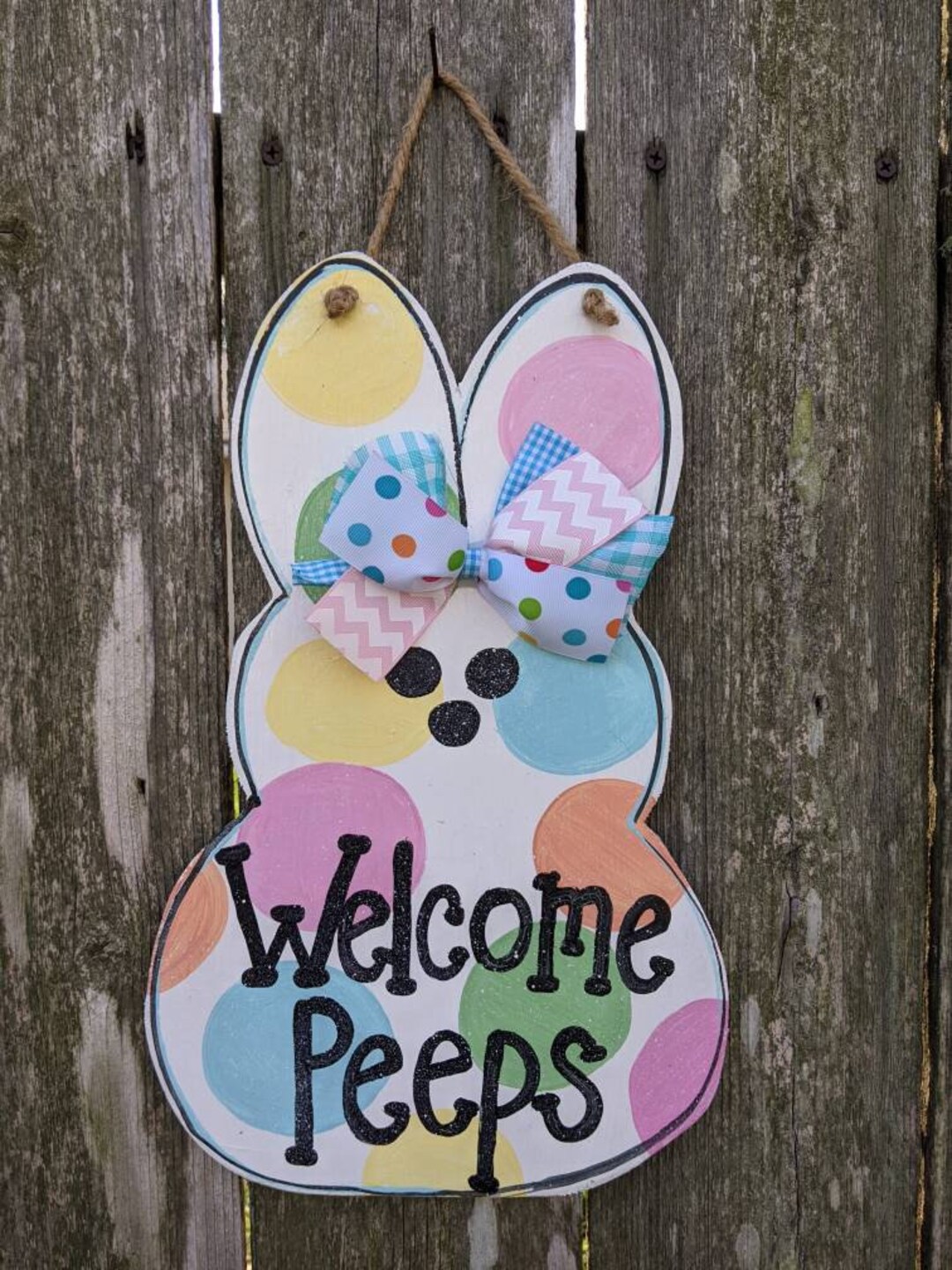 Easter Peep Door Hanger, Easter Decor, Confetti Peep, Welcome Peeps ...