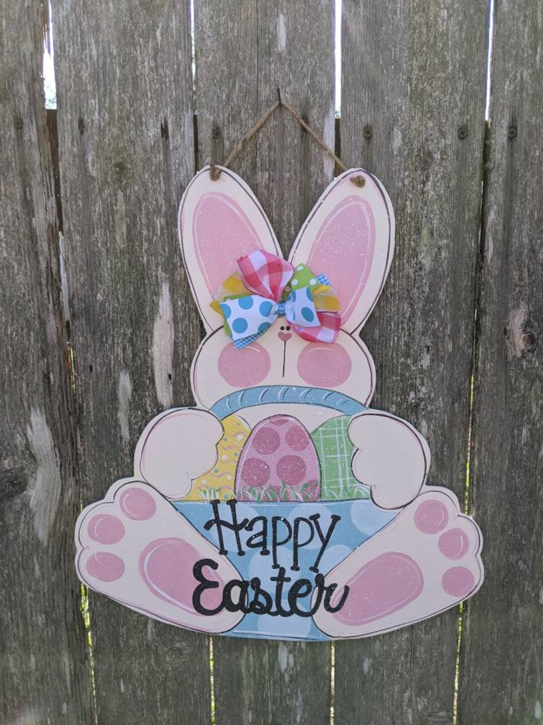 Easter Door Hanger, Easter Decor, Bunny Door Hanger, Spring Door Hanger ...