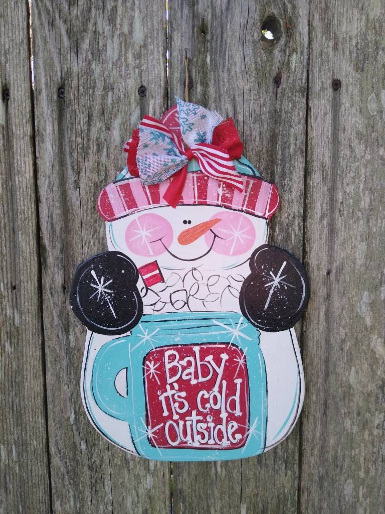 Snowman Door Hanger, Christmas Door Hanger, Door Hanger, Christmas ...