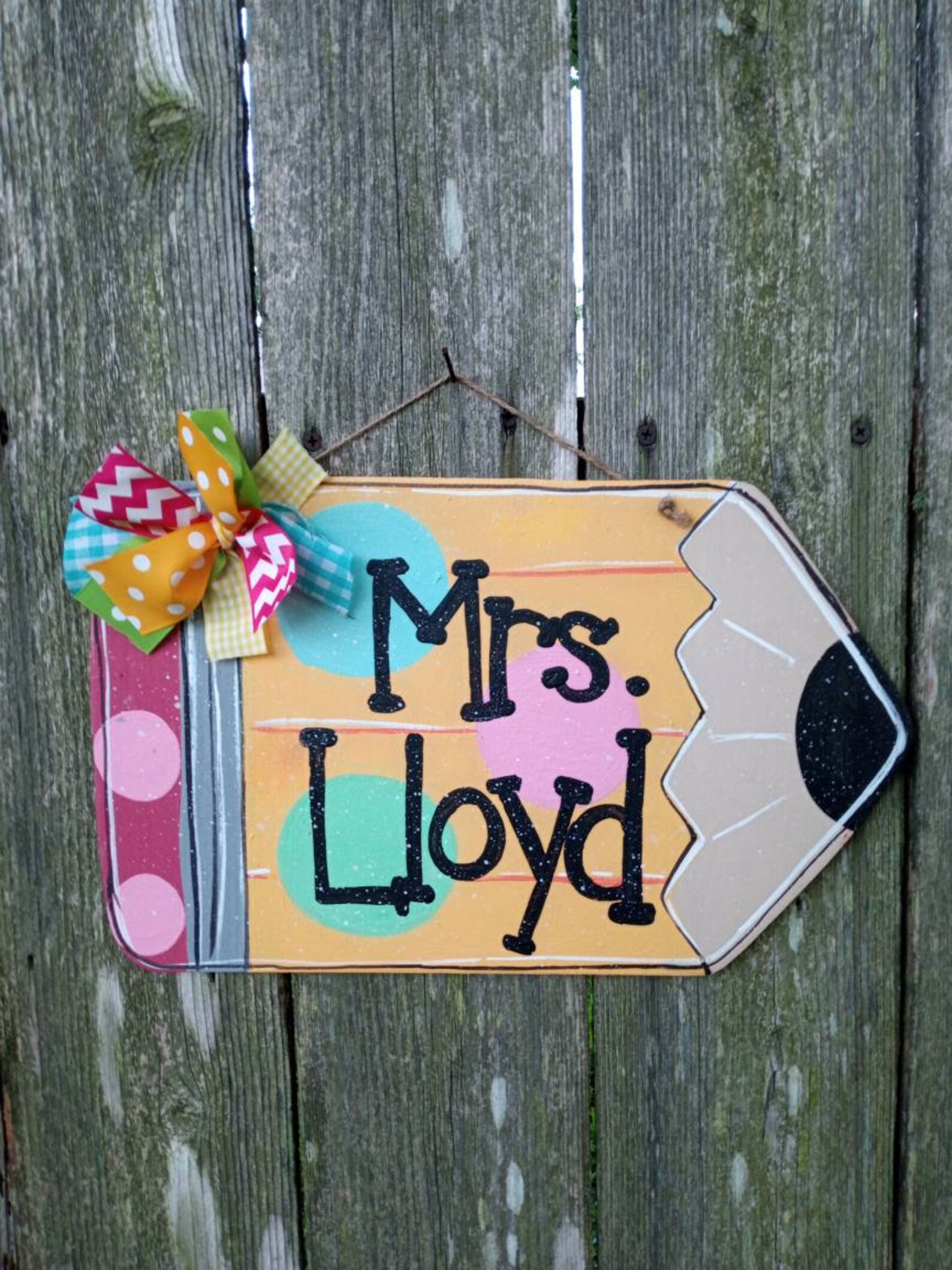 Pencil Door Hanger, Personalized Pencil Door Hanger, Classroom Decor ...