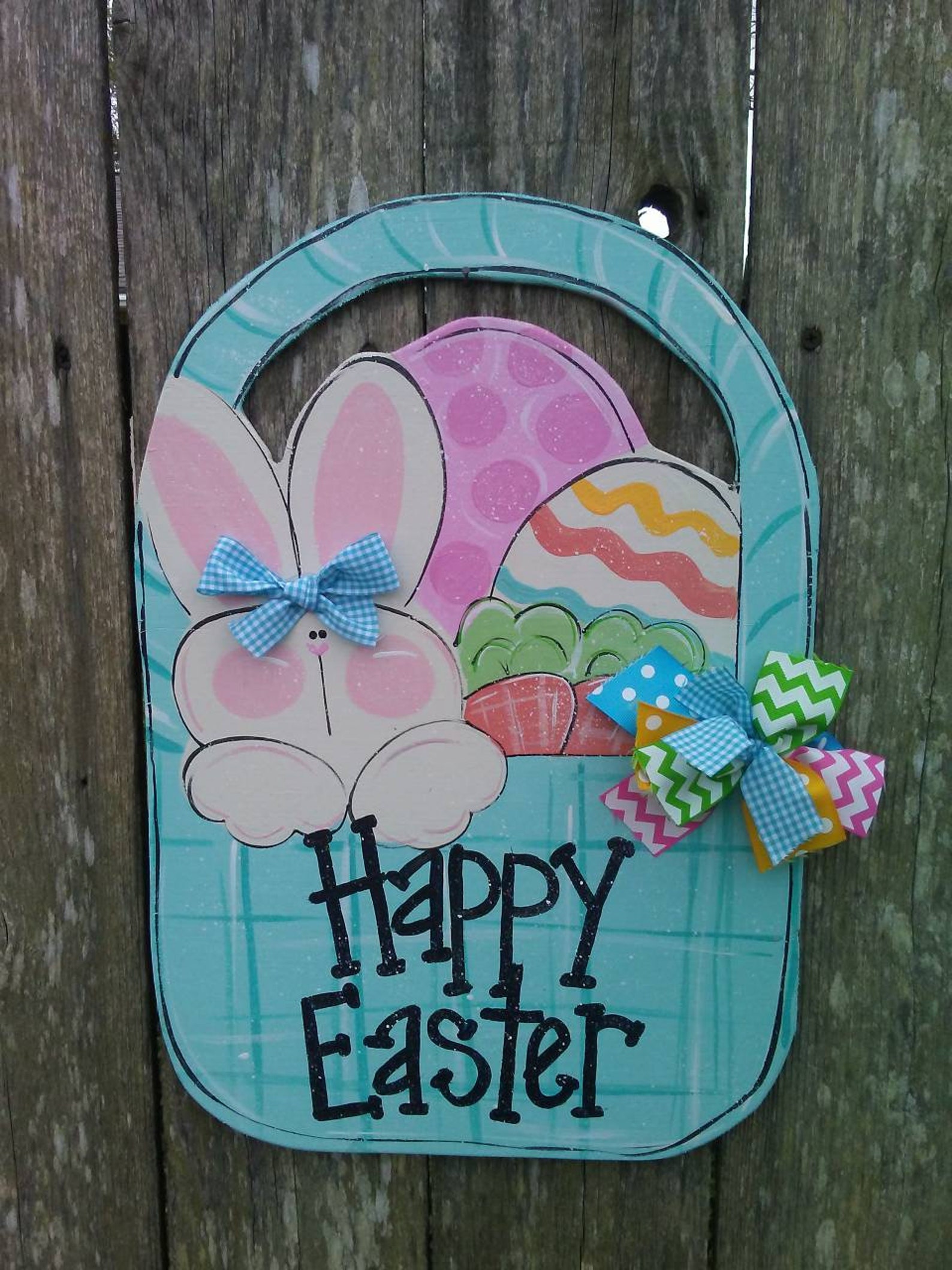 Happy Easter door hanger Easter decor Easter basket door | Etsy