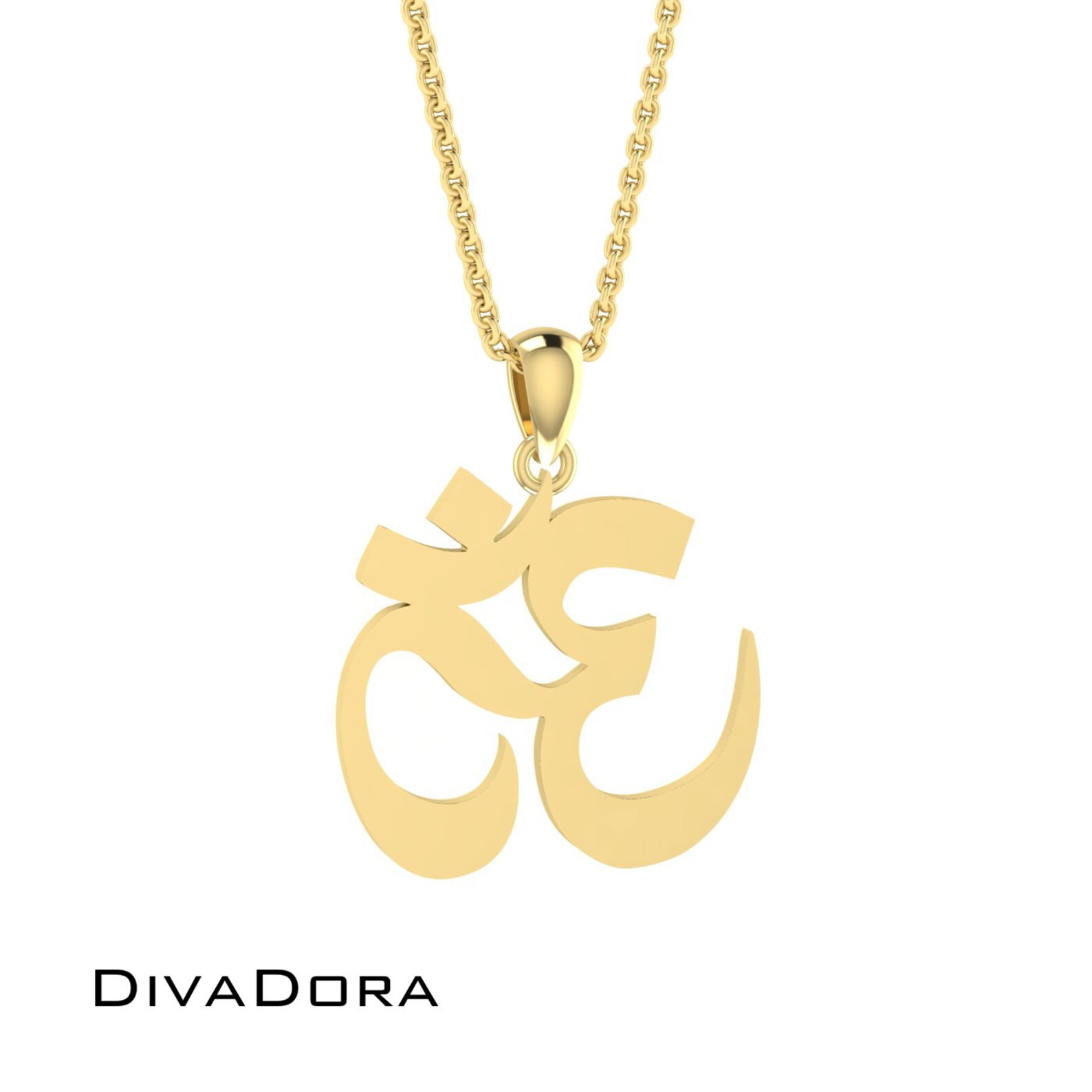 14K Solid Gold Hindu Om Pendant, Chakra, Spirituality, Silver or Gold ...