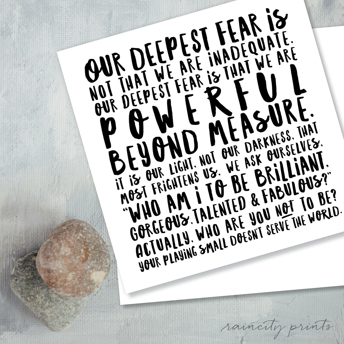 Marianne Williamson Quote Card. Inspirational Card. Powerful Beyond ...