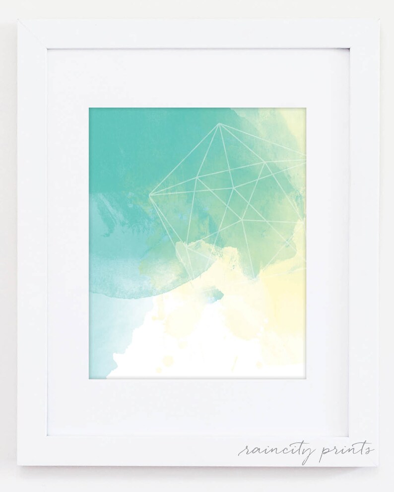 Modern Minimalist Abstract Art. Geometric Art. Water Color Art | Etsy