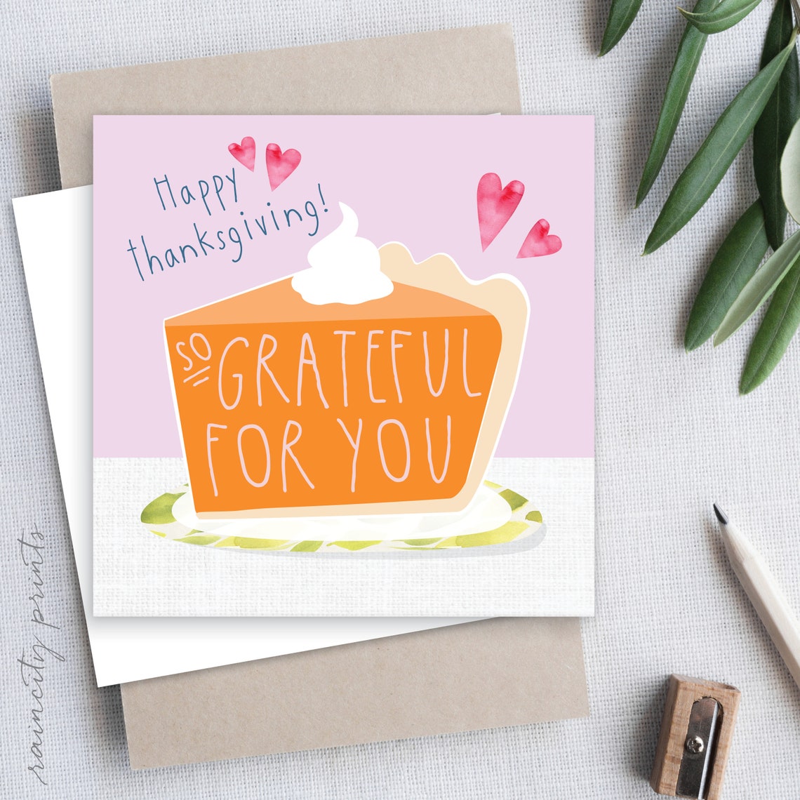 So Grateful for You Thanksgiving Card. Happy Thanksgiving Holiday Card ...