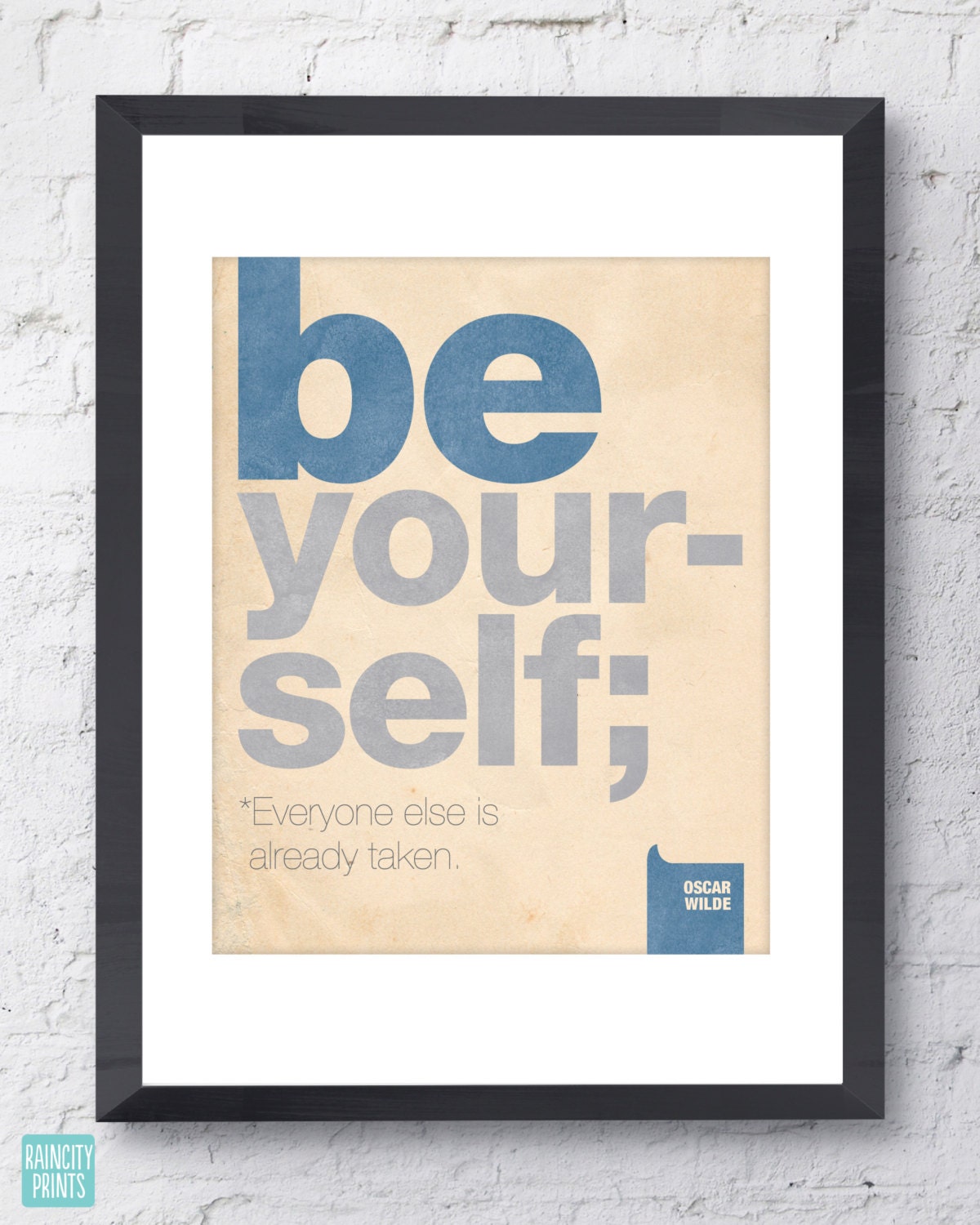 Be Yourself Typographic Print. Inspirational Art Print. Be | Etsy