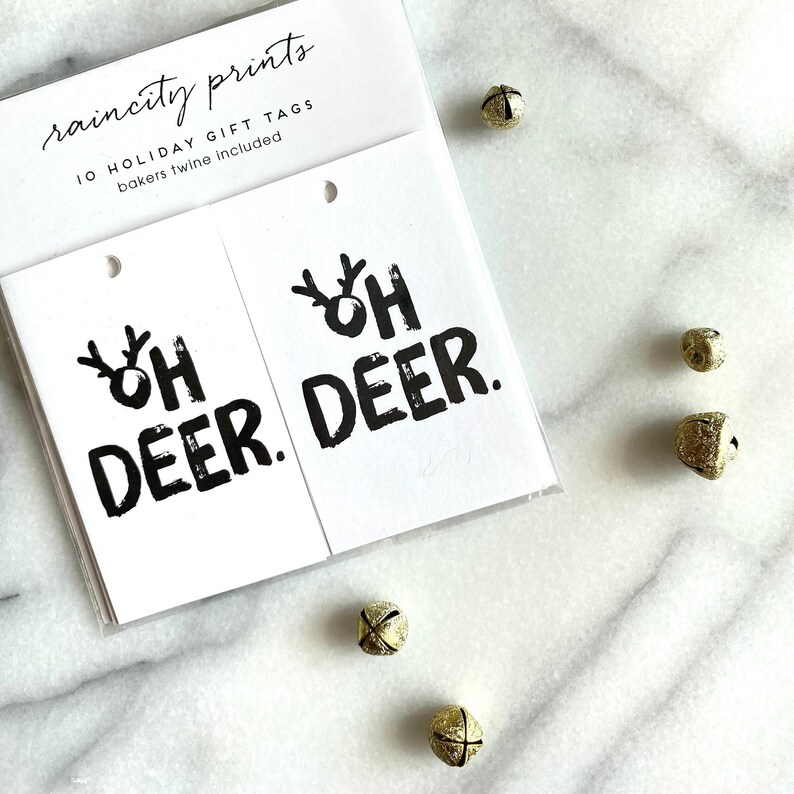 Oh Deer Holiday Gift Tags. Set of 10 Tags. Christmas Gift Tags ...