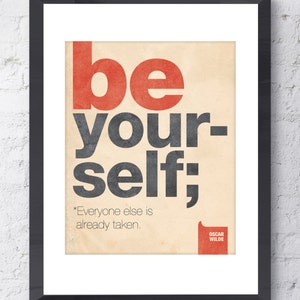 Be Yourself Typographic Print. Inspirational Art Print. Be Yourself ...