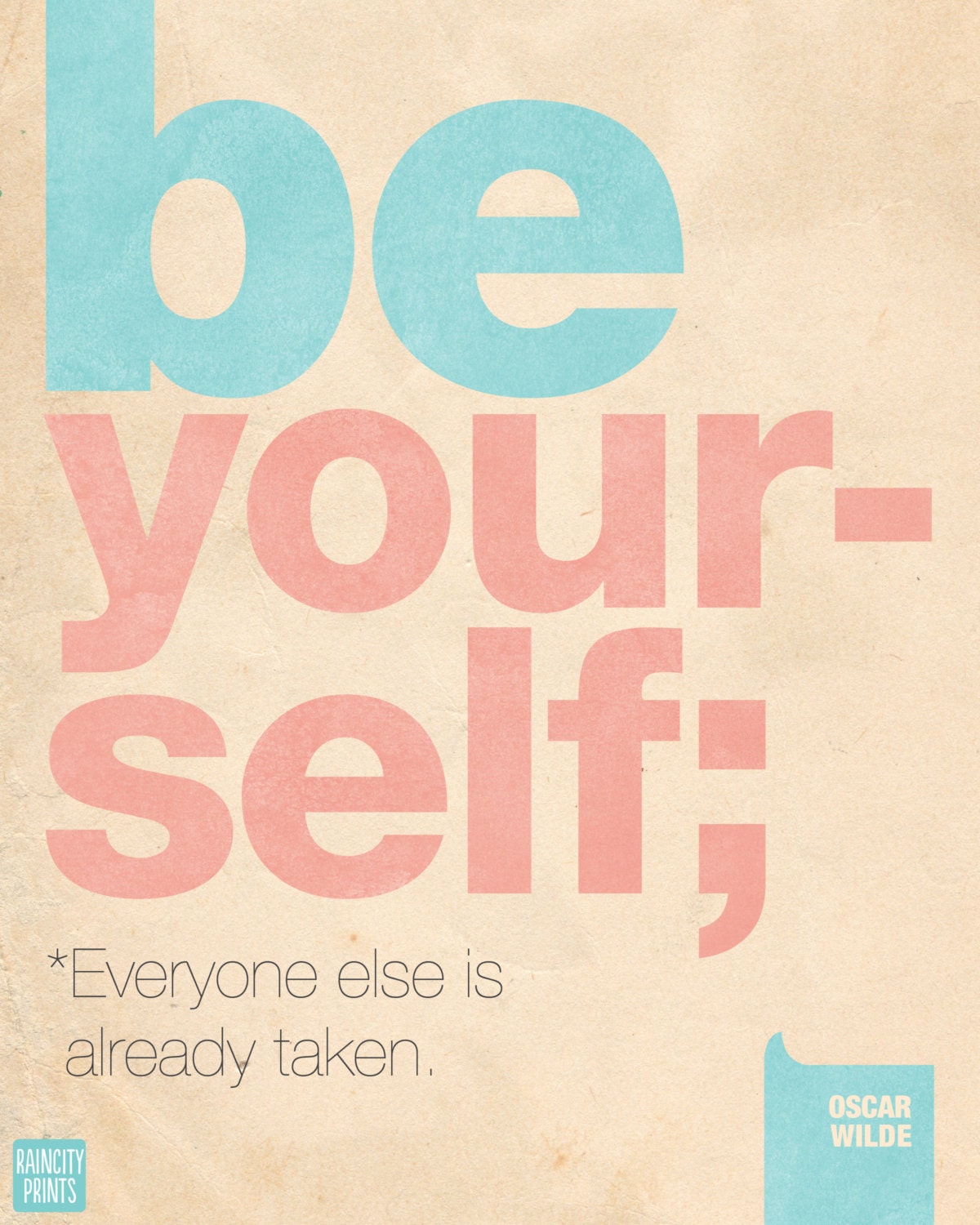 Be Yourself Typographic Print. Inspirational Art Print. Be | Etsy