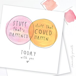 Today With You Love Card. Anniversary Card. Wedding Card. Venn Diagram ...