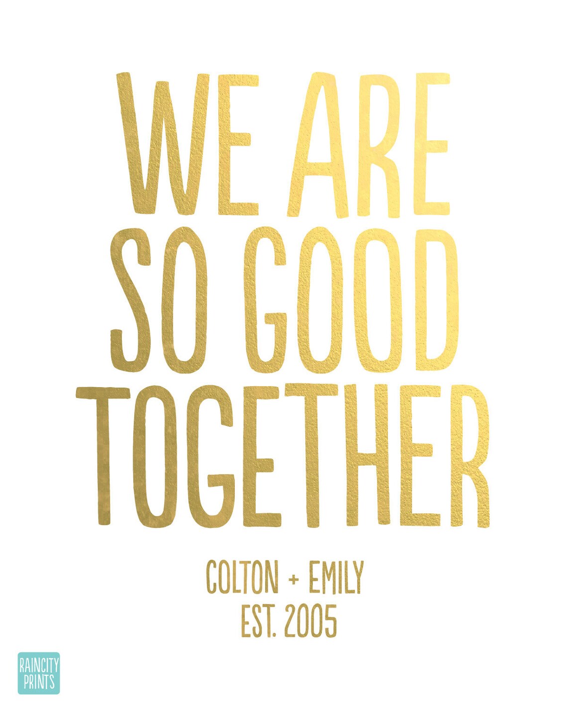We Are so Good Together Personalized Art. Typographic Art. - Etsy