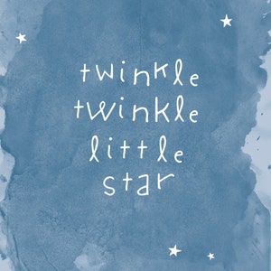 Nursery Art. Twinkle Twinkle Little Star Typographic Print. New Baby ...