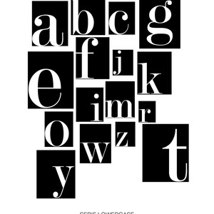 Modern Alphabet Art Print. Typographic Art. Mid Century Modern Wall Art ...