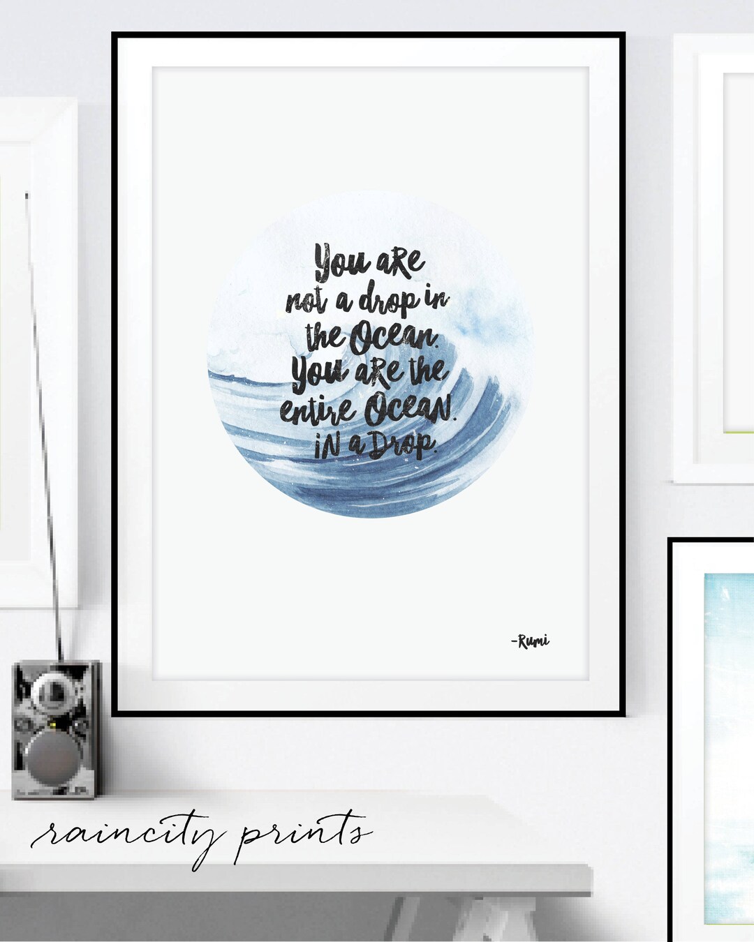 Rumi Art Print. You Are the Entire Ocean in a Drop Rumi Inspirational ...