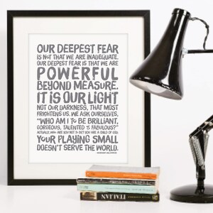 Inspirational Print Powerful Beyond Measure. Marianne Williamson Nelson ...