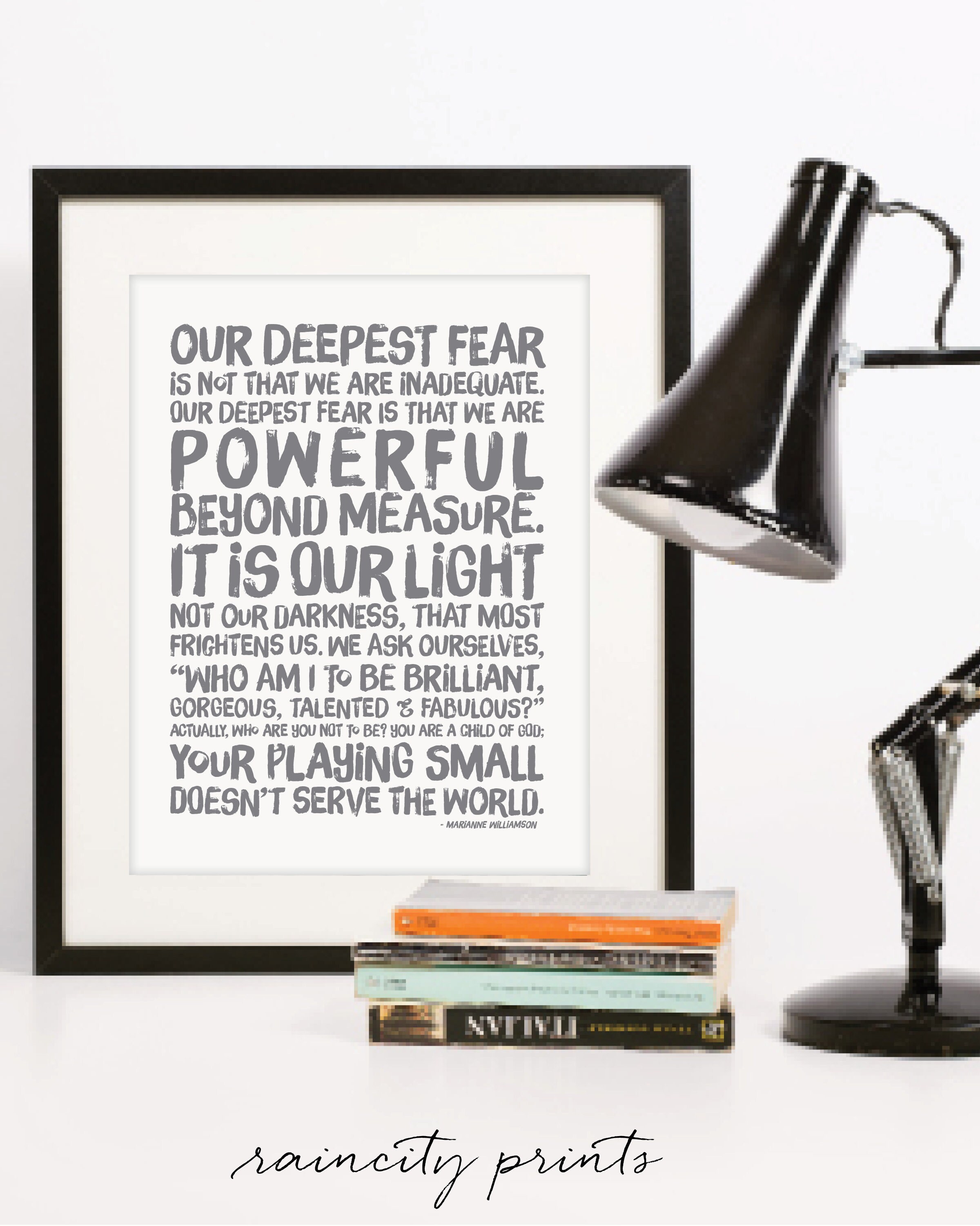 Inspirational Print Powerful Beyond Measure. Marianne Williamson Nelson ...