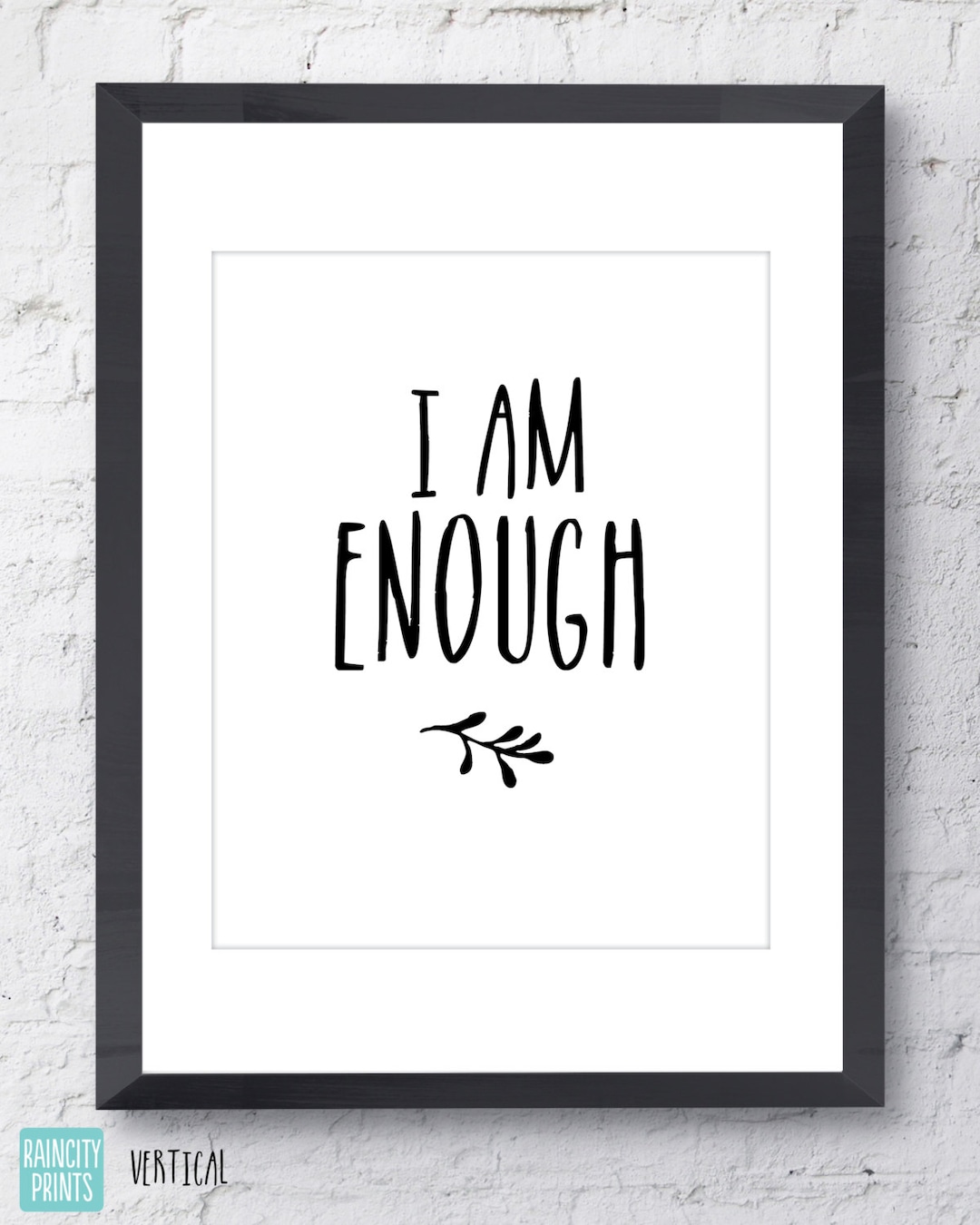 I Am Enough Inspirational Print. Positive Affirmation Yoga Quote ...