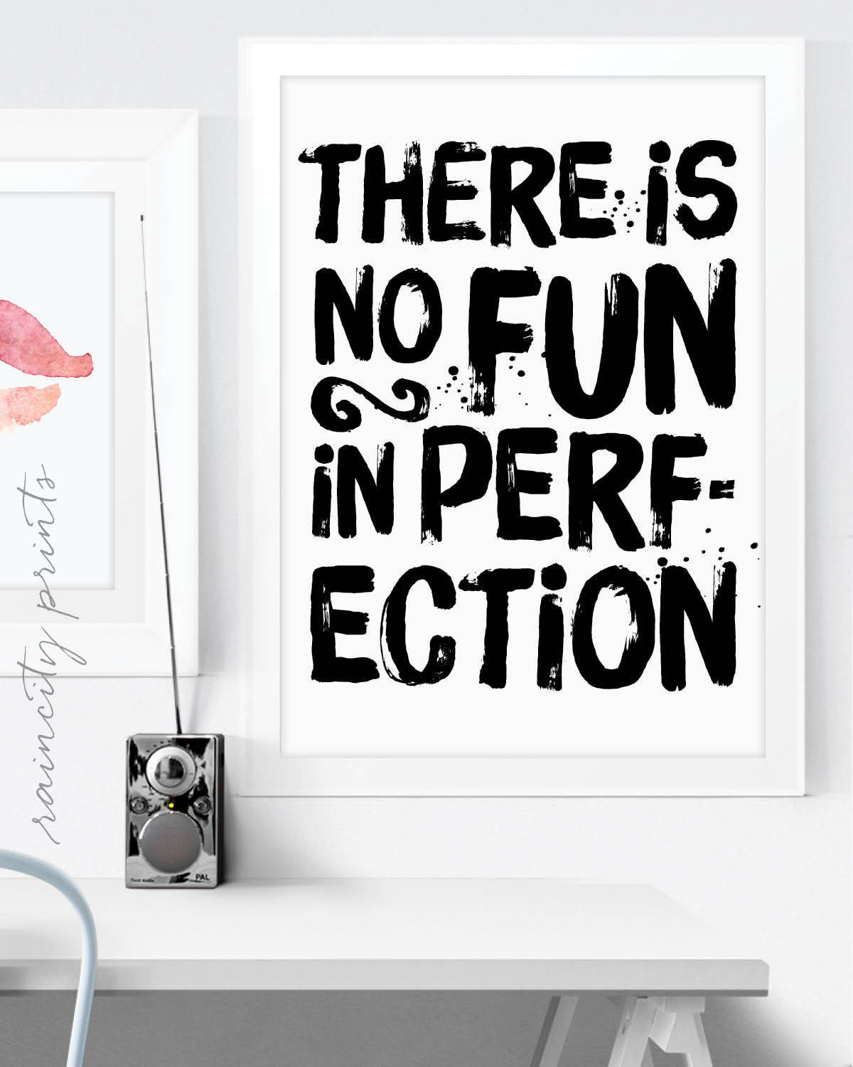 There is No Fun in Perfection Art Print. Typographic Art. - Etsy
