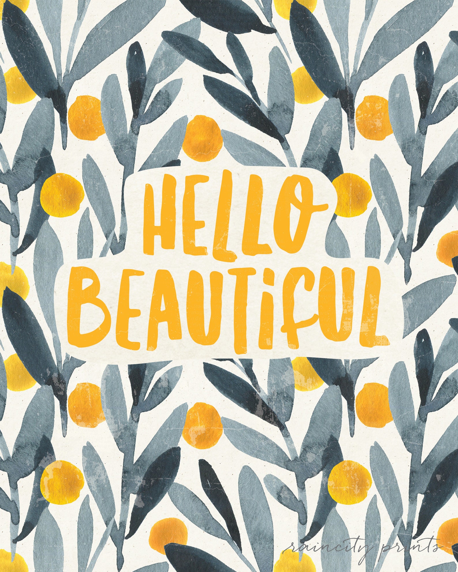 Hello Beautiful Inspirational Art Print. Hello Beautiful Water - Etsy