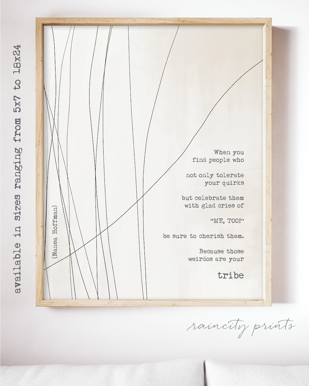 Your Tribe Inspirational Art Print. Nanea Hoffman Quote Wall Art. BFF ...