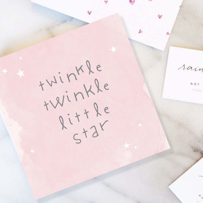 Twinkle Twinkle Little Star Baby Card. Baby or Child Birthday | Etsy