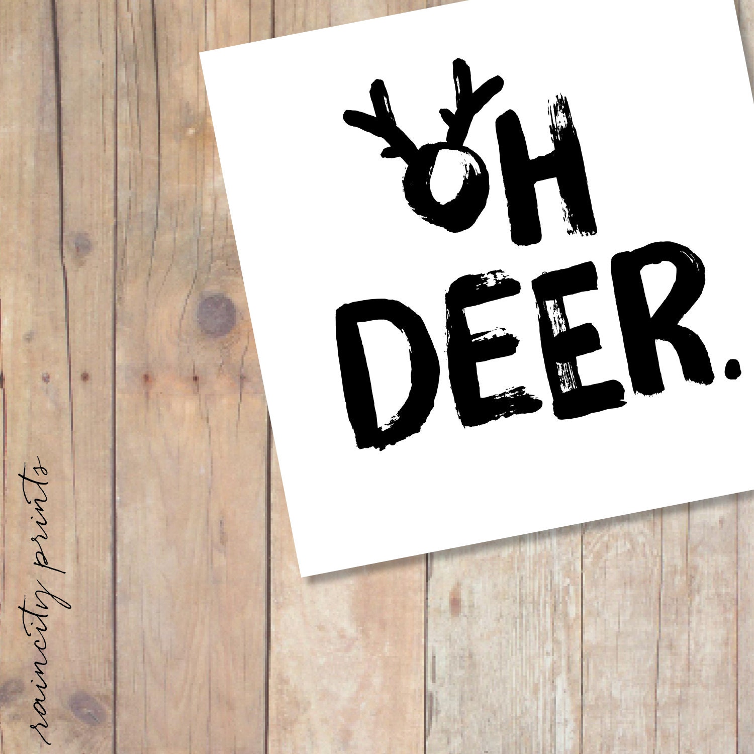 Oh Deer Christmas Card. Funny Holiday Card. Oh Deer Button. - Etsy