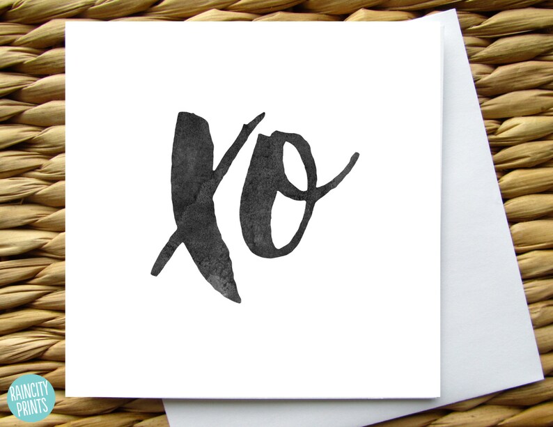 XO Greeting Card. Love Card. Birthday Anniverary Wedding - Etsy