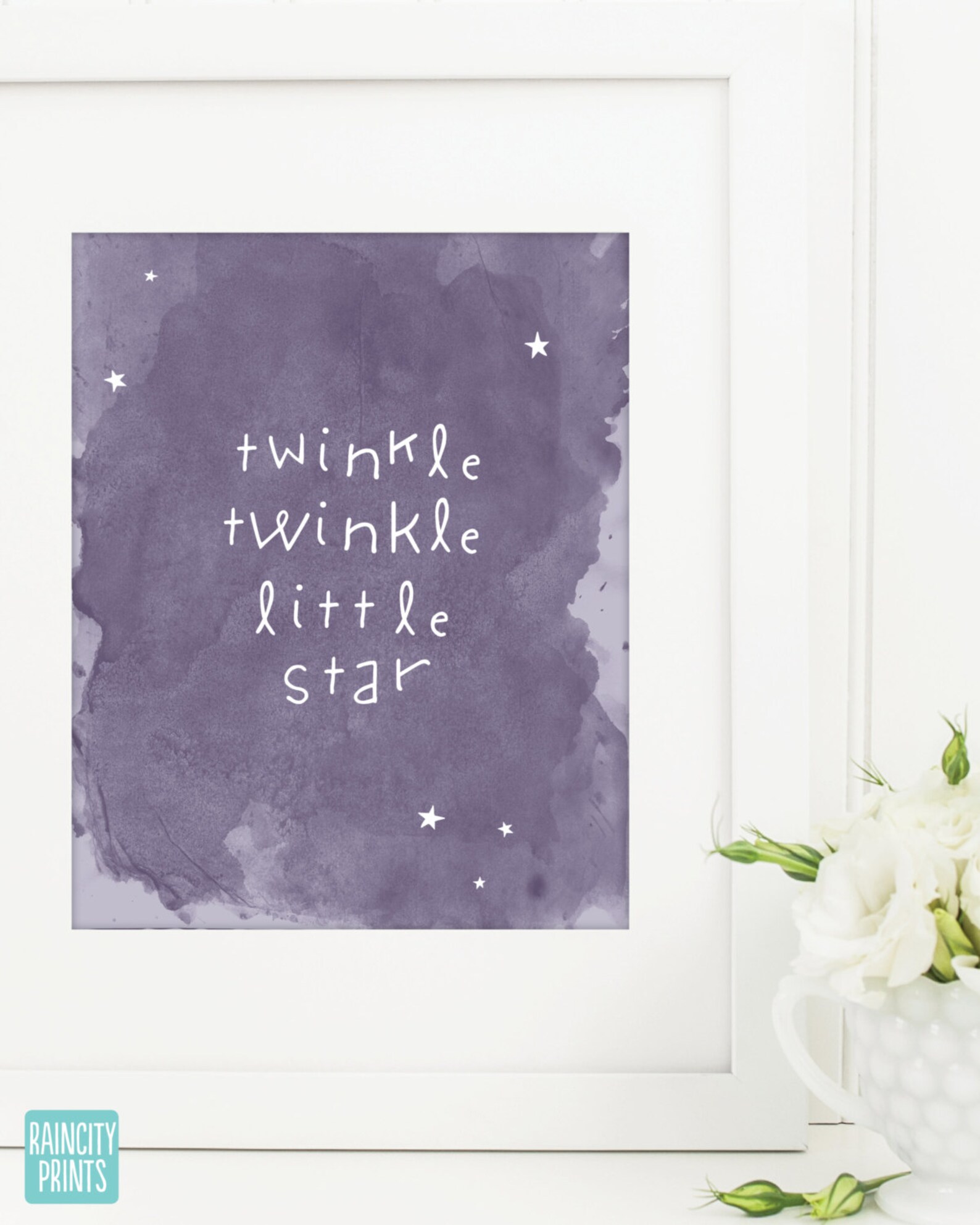 Nursery Art. Twinkle Twinkle Little Star Typographic Print. New Baby ...