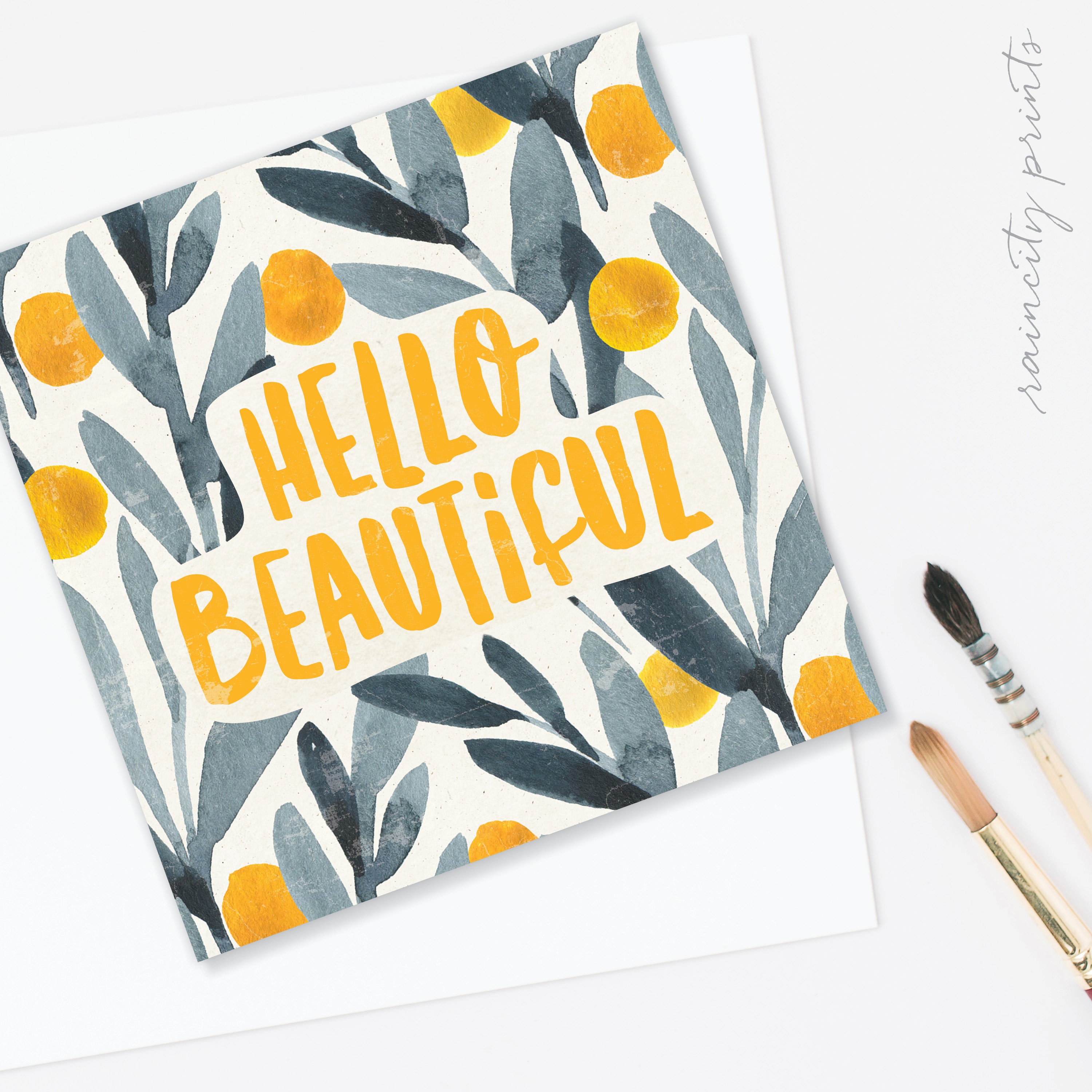 Hello Beautiful Greeting Card. Birthday Card. Just Because Card ...