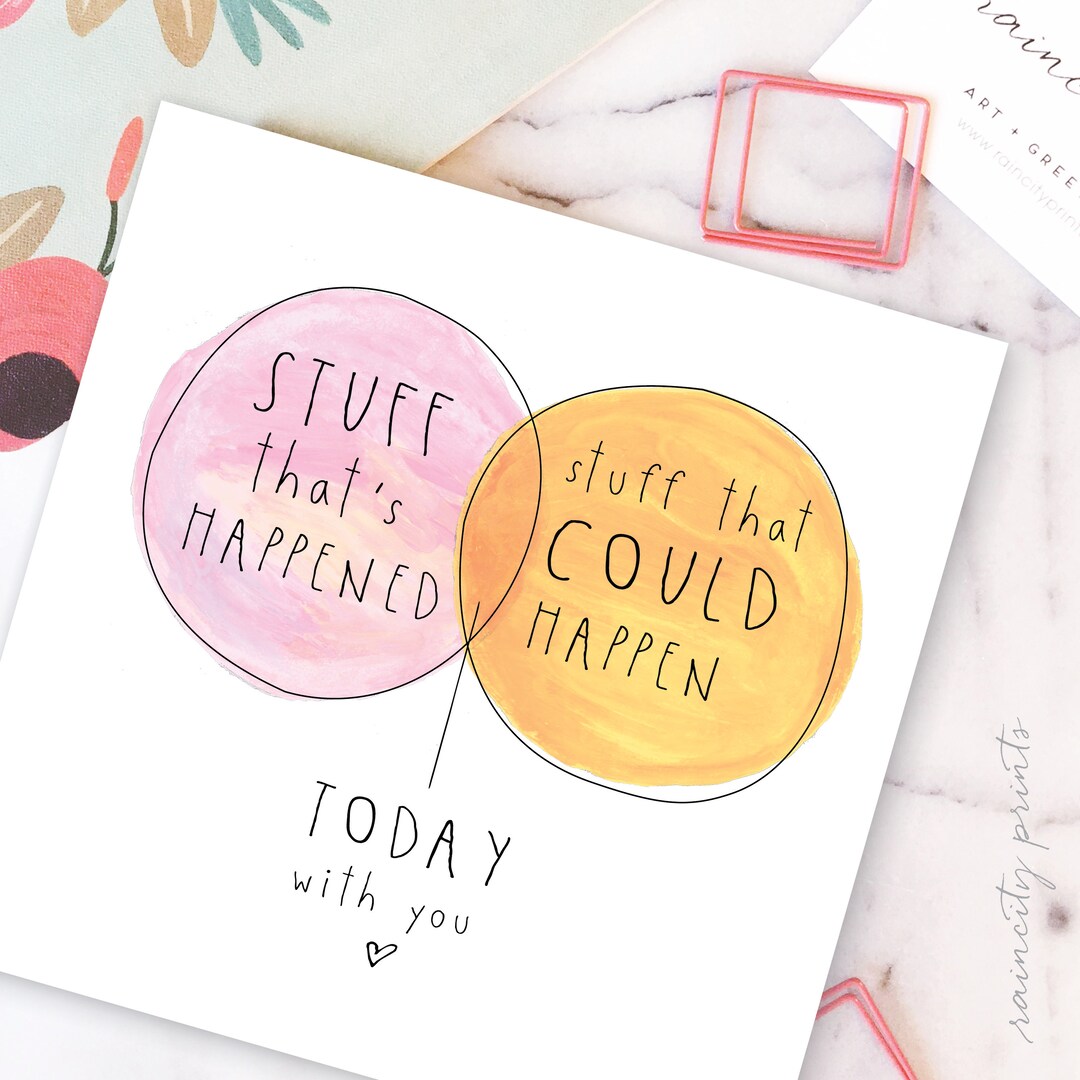 Today With You Love Card. Anniversary Card. Wedding Card. Venn Diagram ...