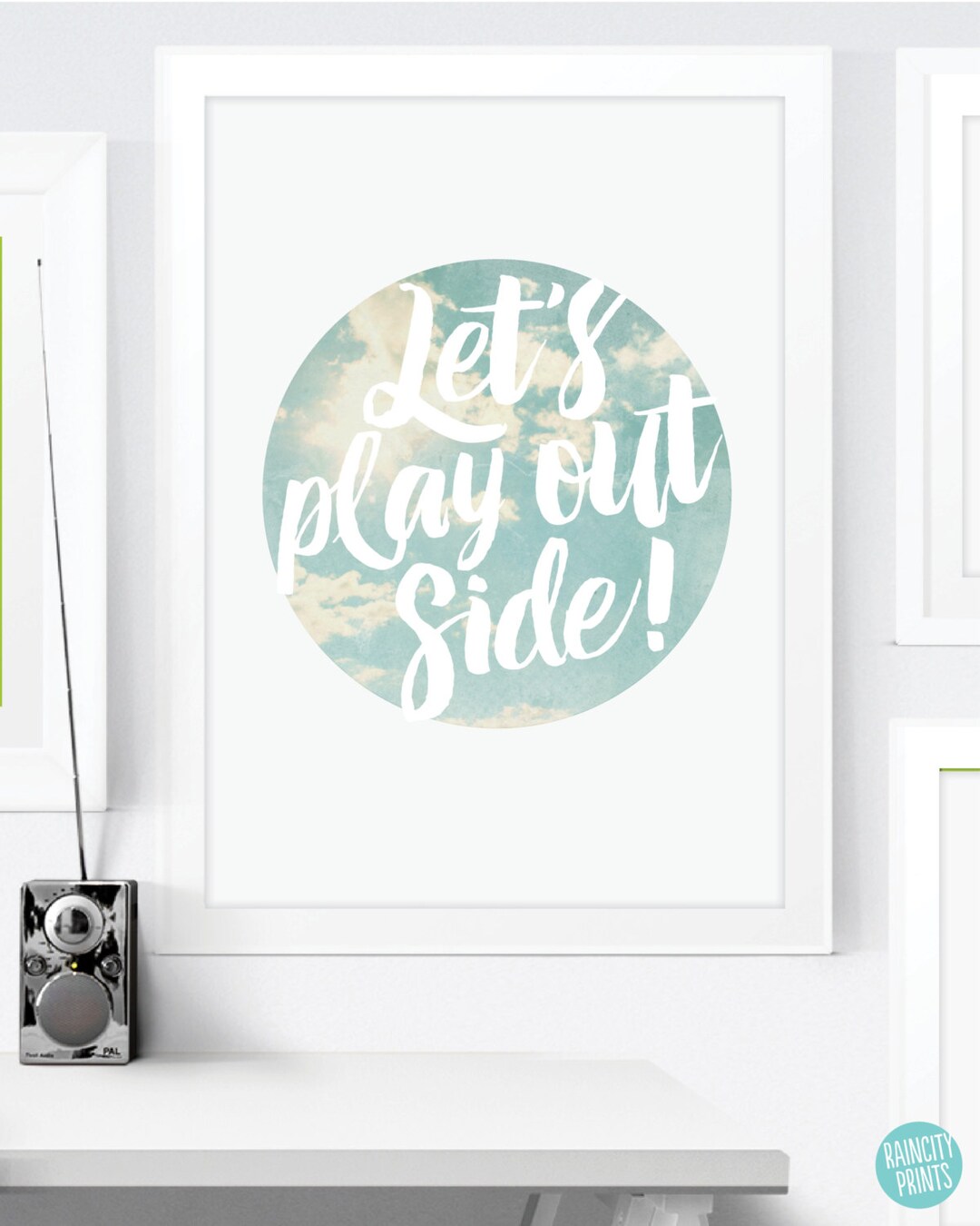 Lets Play Outside Art Print. Inspirational Art. Vintage Style ...