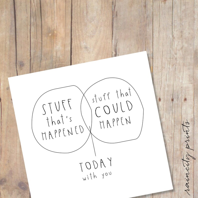 Today With You Love Card. Anniversary Card. Wedding Card. Venn Diagram ...