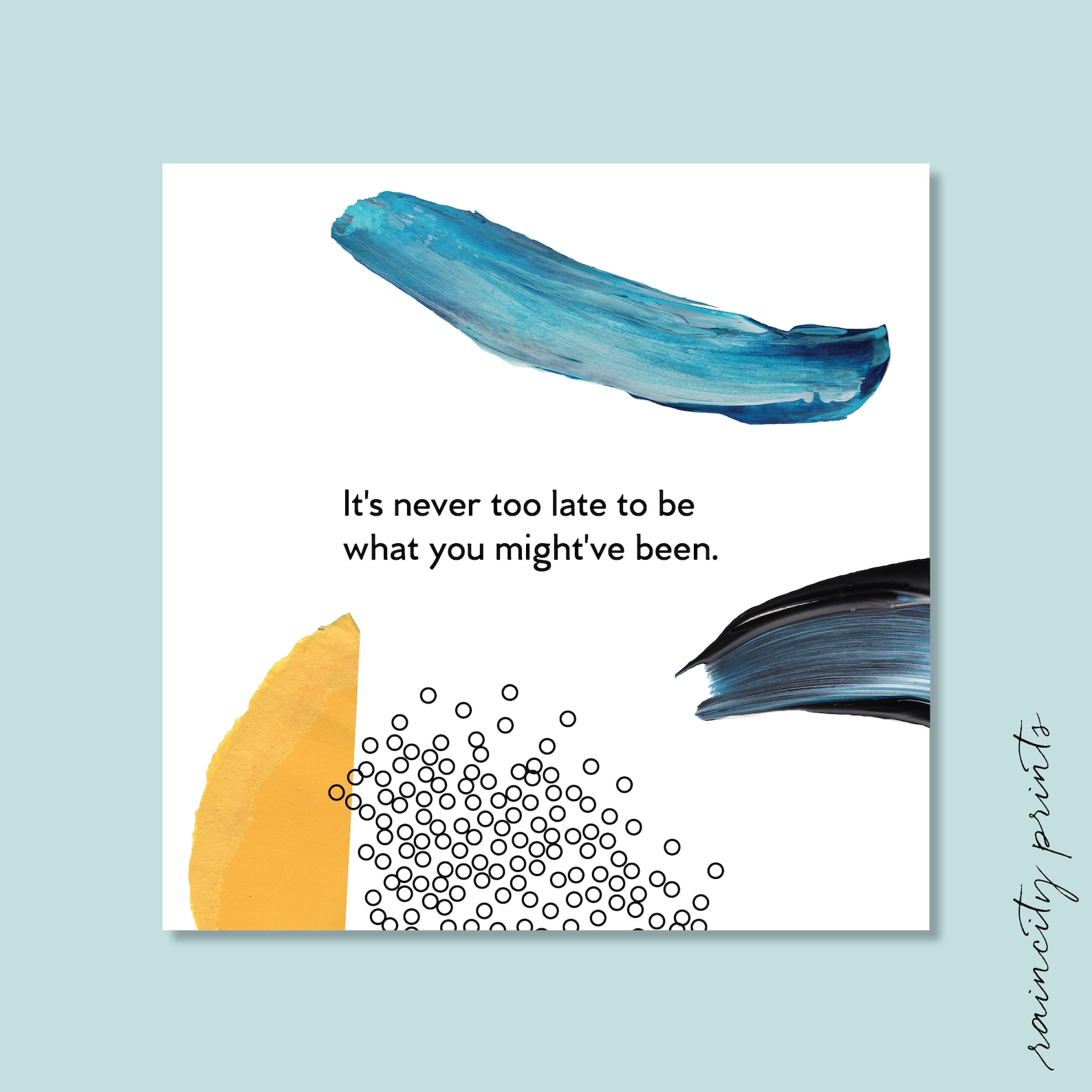 Its Never Too Late Encouragement Card. George Eliot Quote Card. New Job ...