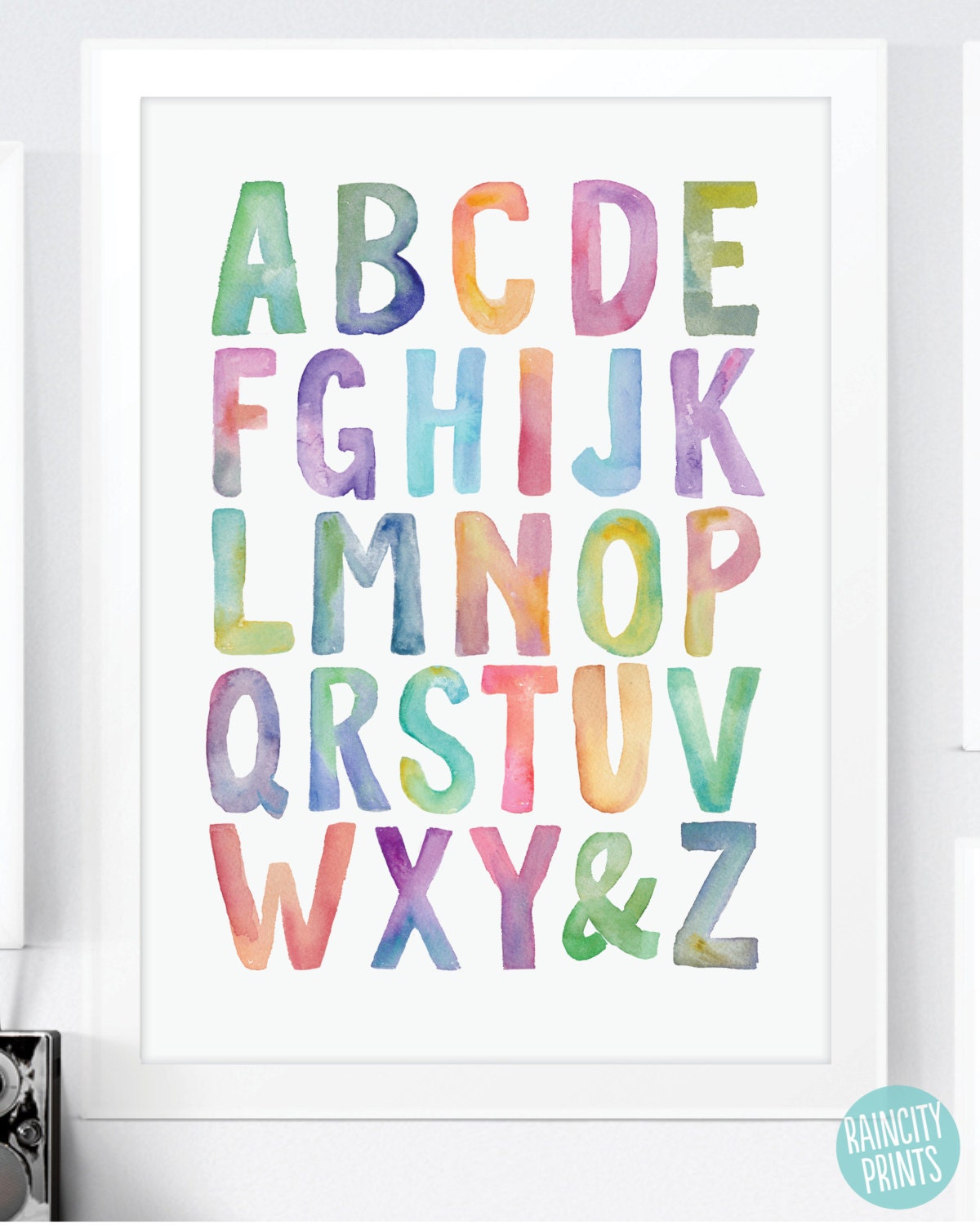 Water Color Alphabet Nursery Decor. New Baby Gift. - Etsy