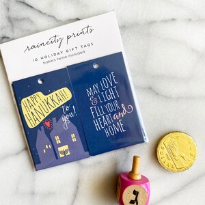 Happy Hanukkah Gift Tags. Set of 10 Holiday Gift Tags. Holiday Wrapping ...