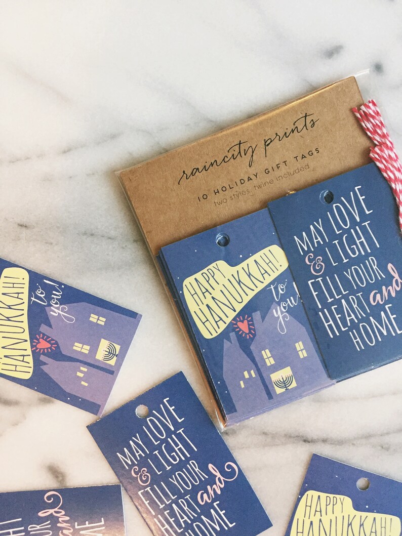 Happy Hanukkah Gift Tags. Set of 10 Holiday Gift tags. Holiday | Etsy