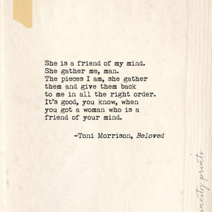 Toni Morrison Beloved Art Print. Inspirational Wall Art. BFF ...