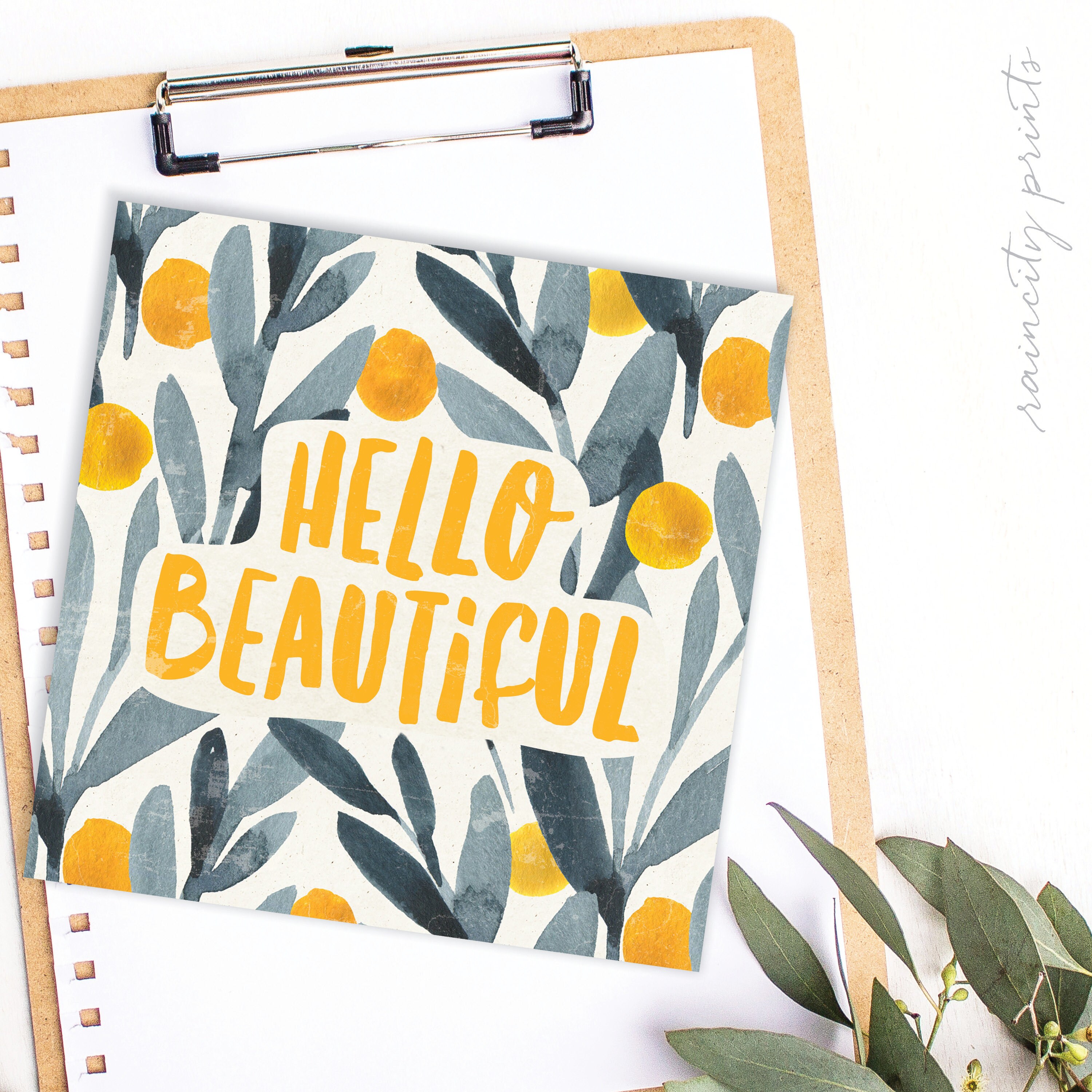 Hello Beautiful Greeting Card. Birthday Card. Just Because Card ...