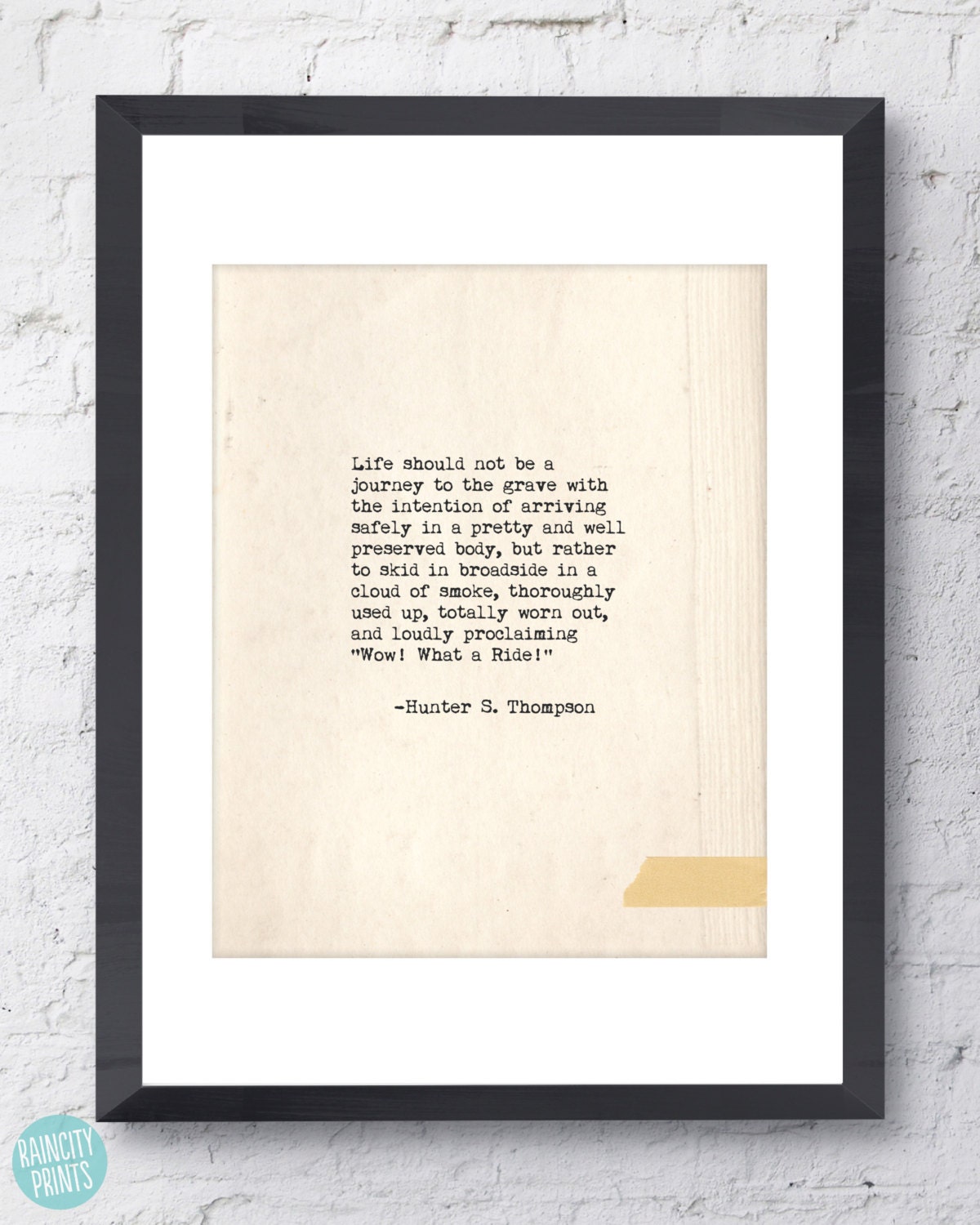 Hunter S Thompson Quote. Inspirational Art Print. Fear and Loathing in ...